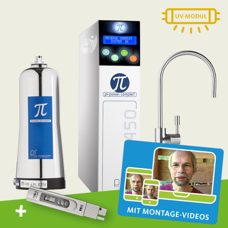 PI-Power Compact 450 UV Osmoseanlage mit UV Schutz & TDS-Messgerät ...